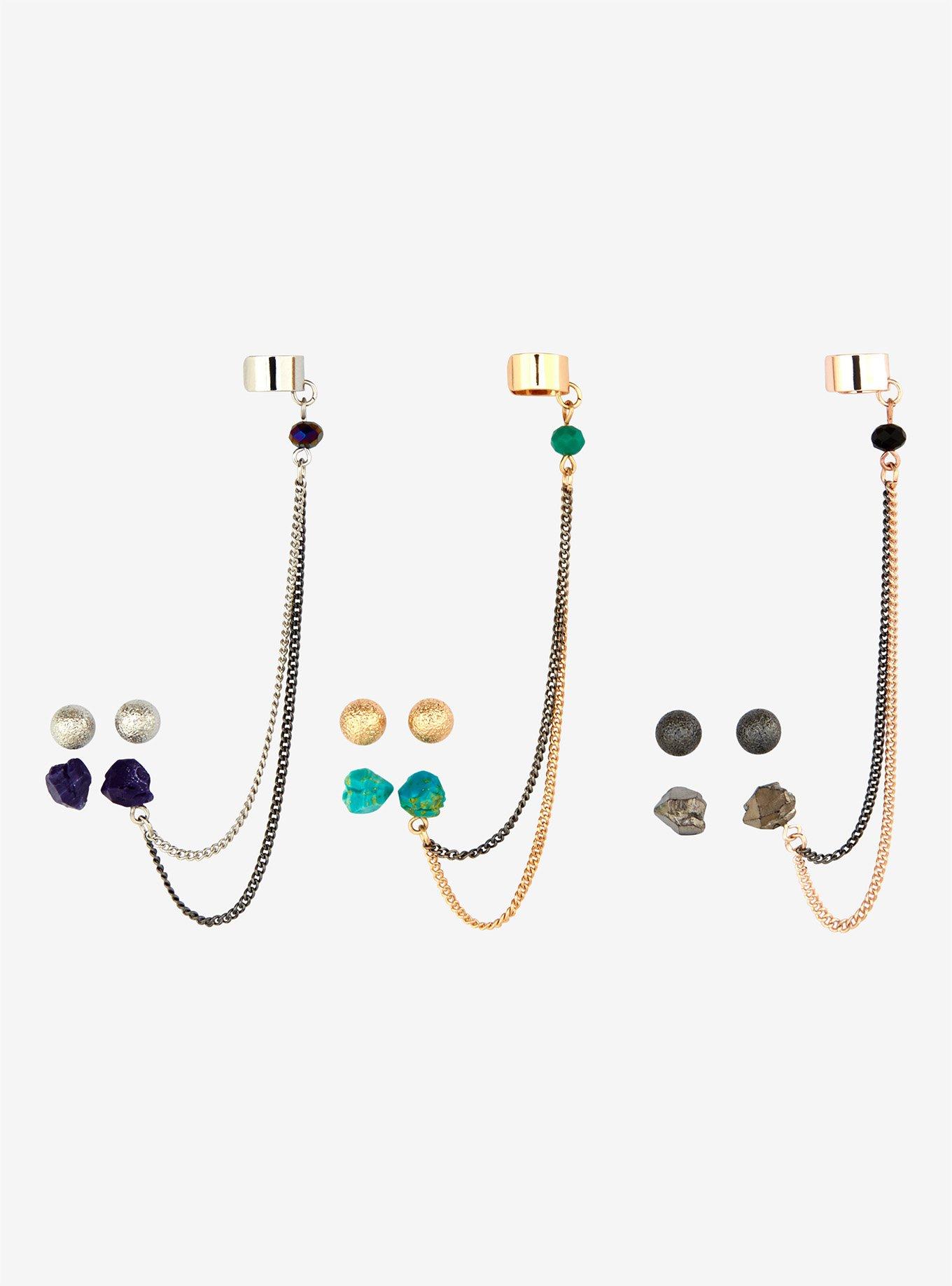 Crystal Rocks Ear Cuff & Earring Set | Hot Topic