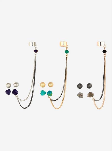 Crystal Rocks Ear Cuff & Earring Set | Hot Topic