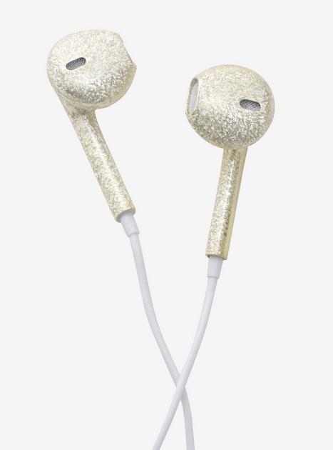Gold Sparkle Earbuds | Hot Topic