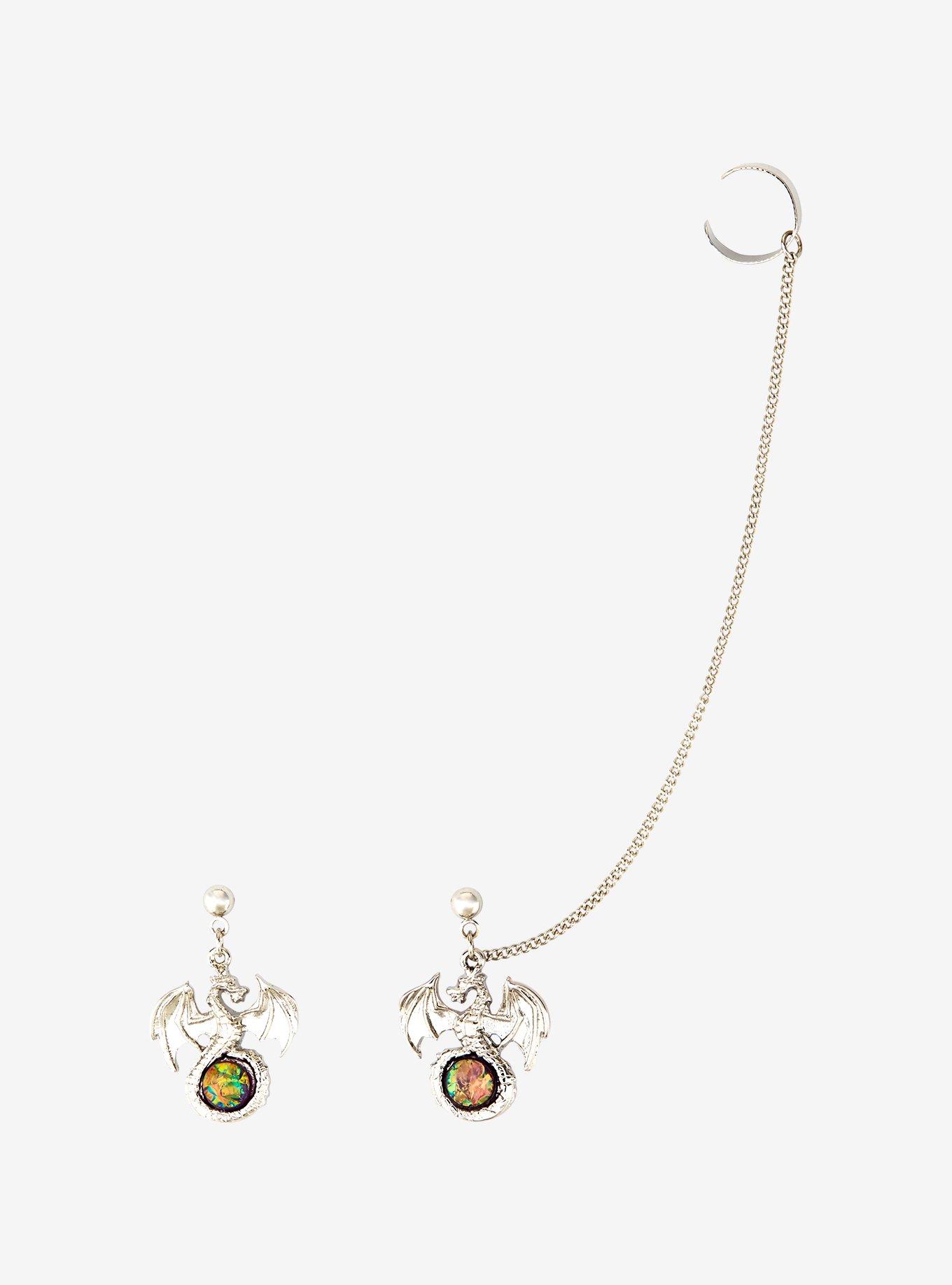 Dragon Earrings With Cuff | Hot Topic