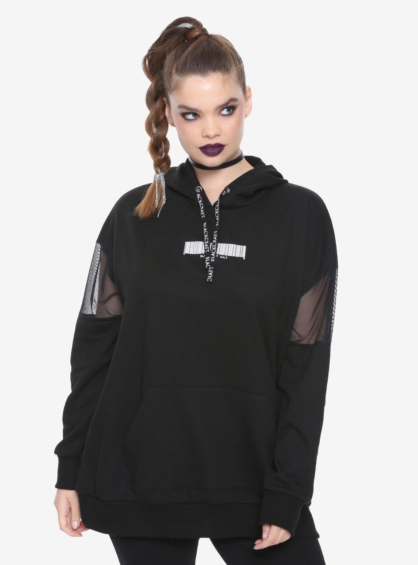 Blackcraft Mesh Inset Girls Hoodie Plus Size Hot Topic Exclusive Hot