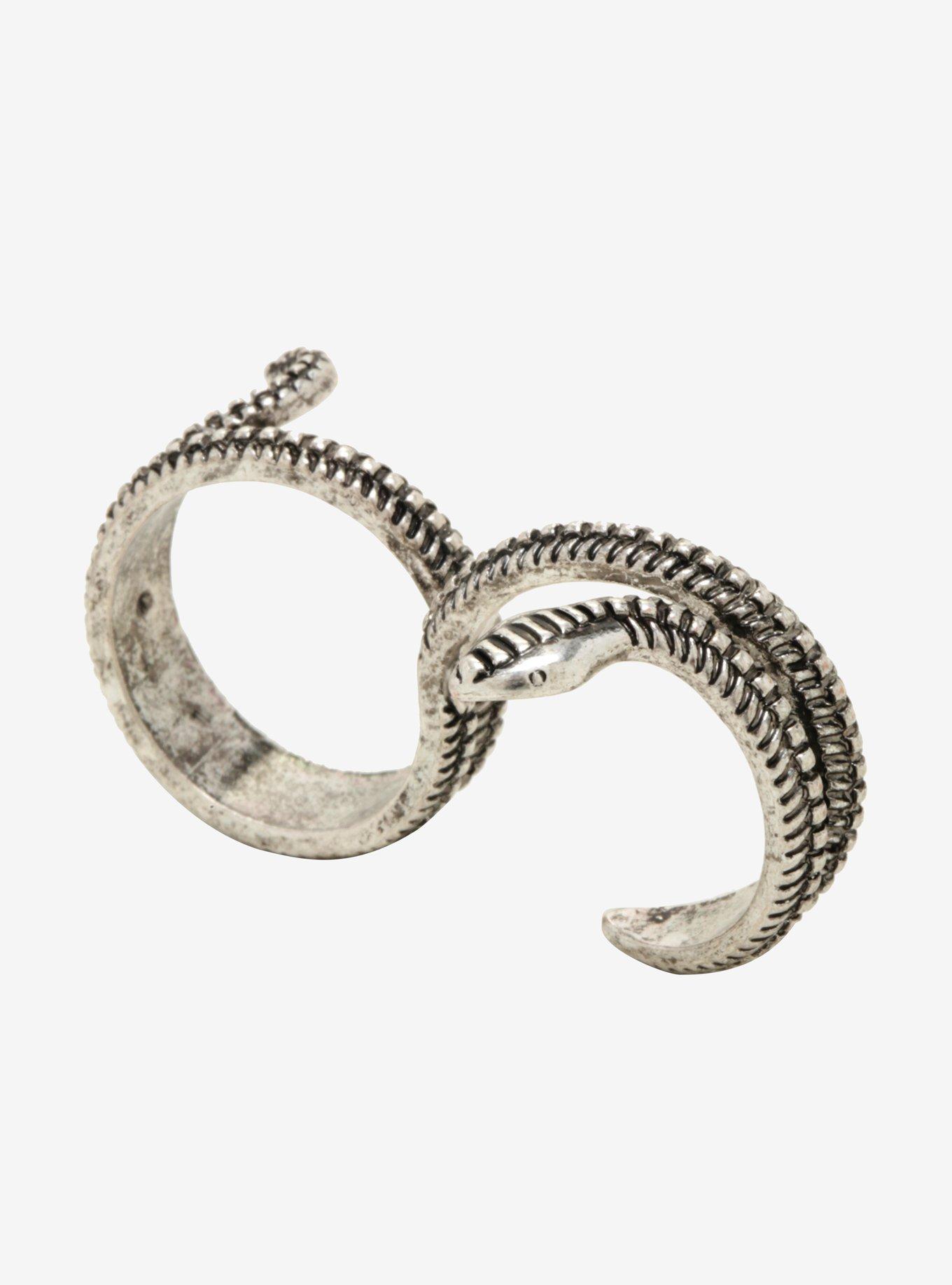 Blackheart Snake Two-Finger Ring | Hot Topic
