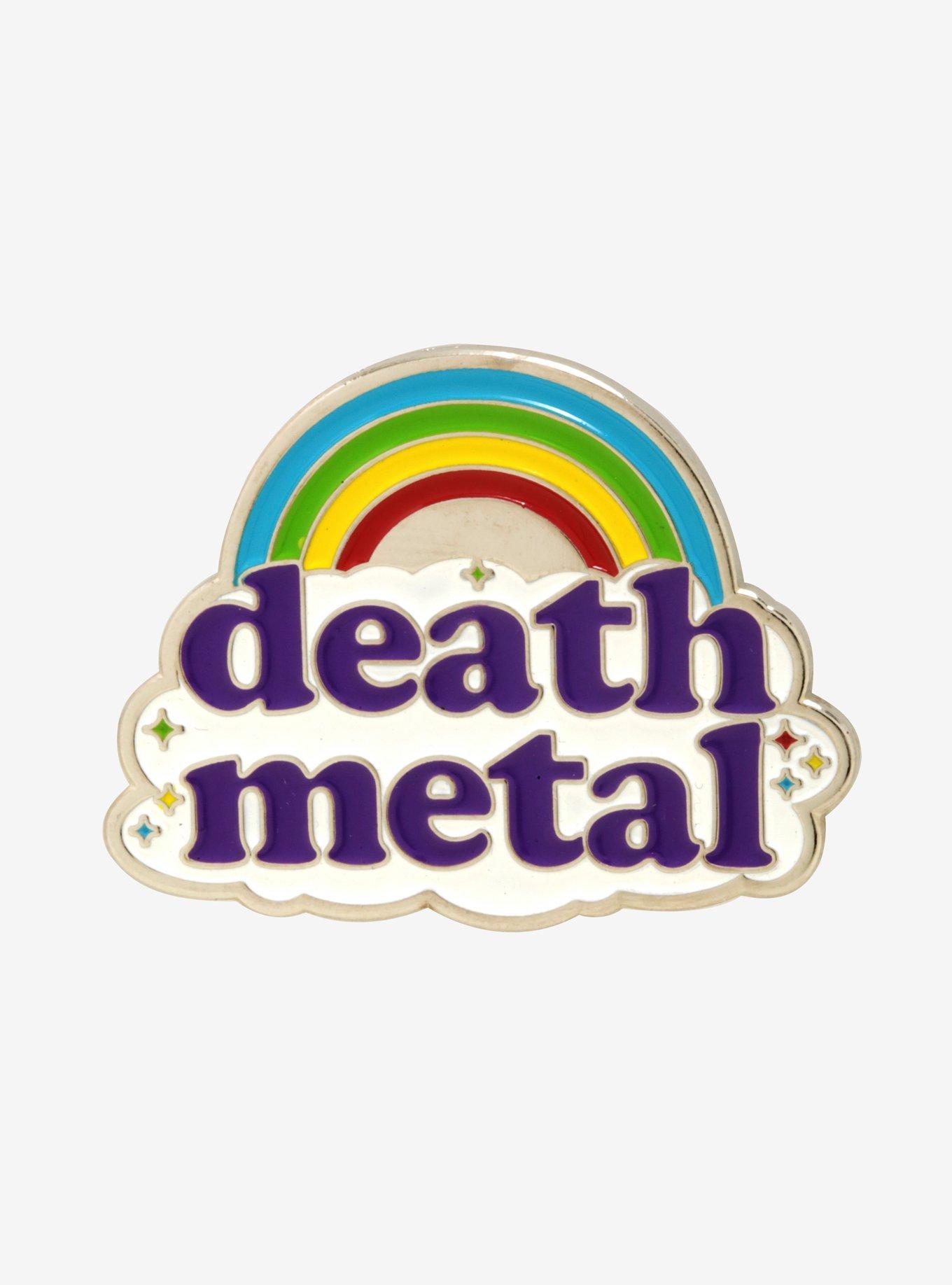 Death Metal Rainbow Enamel Pin | Hot Topic