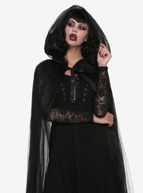Black Gothic Hooded Cape | Hot Topic