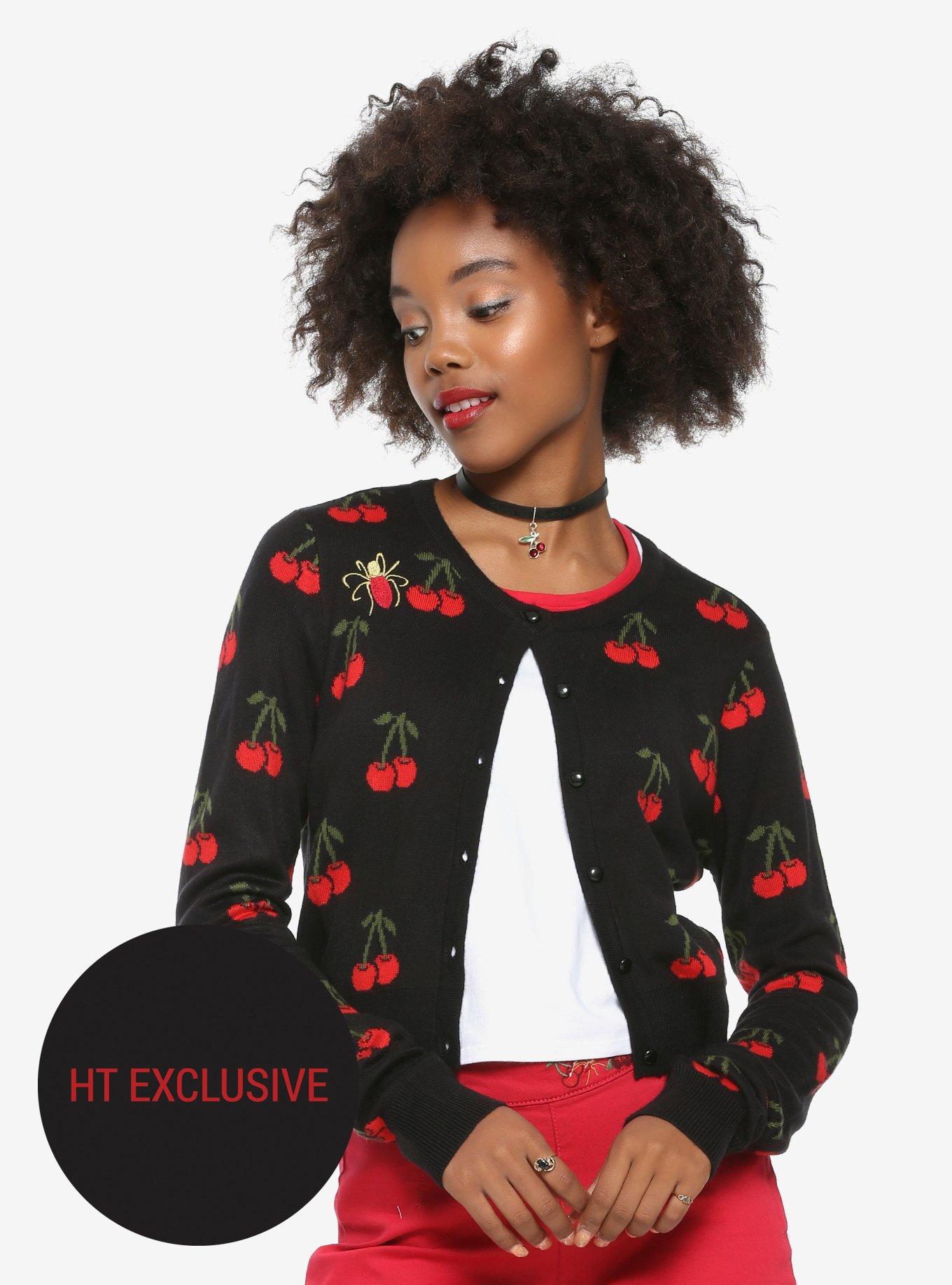 Riverdale Cheryl Blossom Intarsia Cherries Girls Cardigan Hot Topic ...