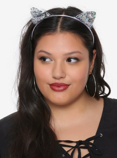 Blackheart Sequin Insert Cat Ear Headband | Hot Topic