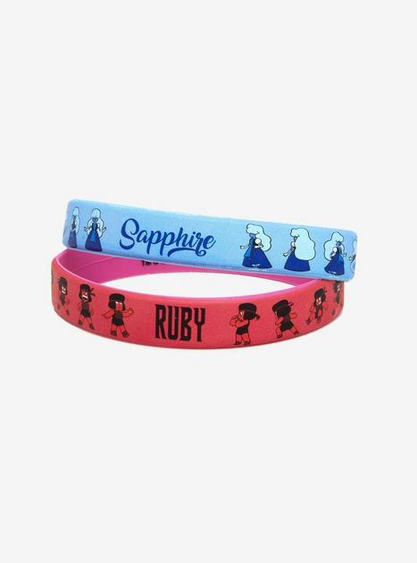 Steven Universe Ruby & Sapphire Rubber Bracelet Set | Hot Topic