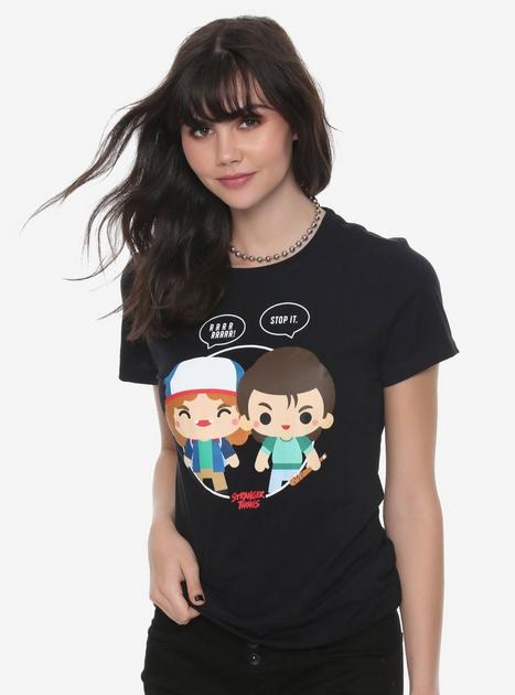 Stranger Things Chibi Steve & Dustin Girls T-Shirt | Hot Topic