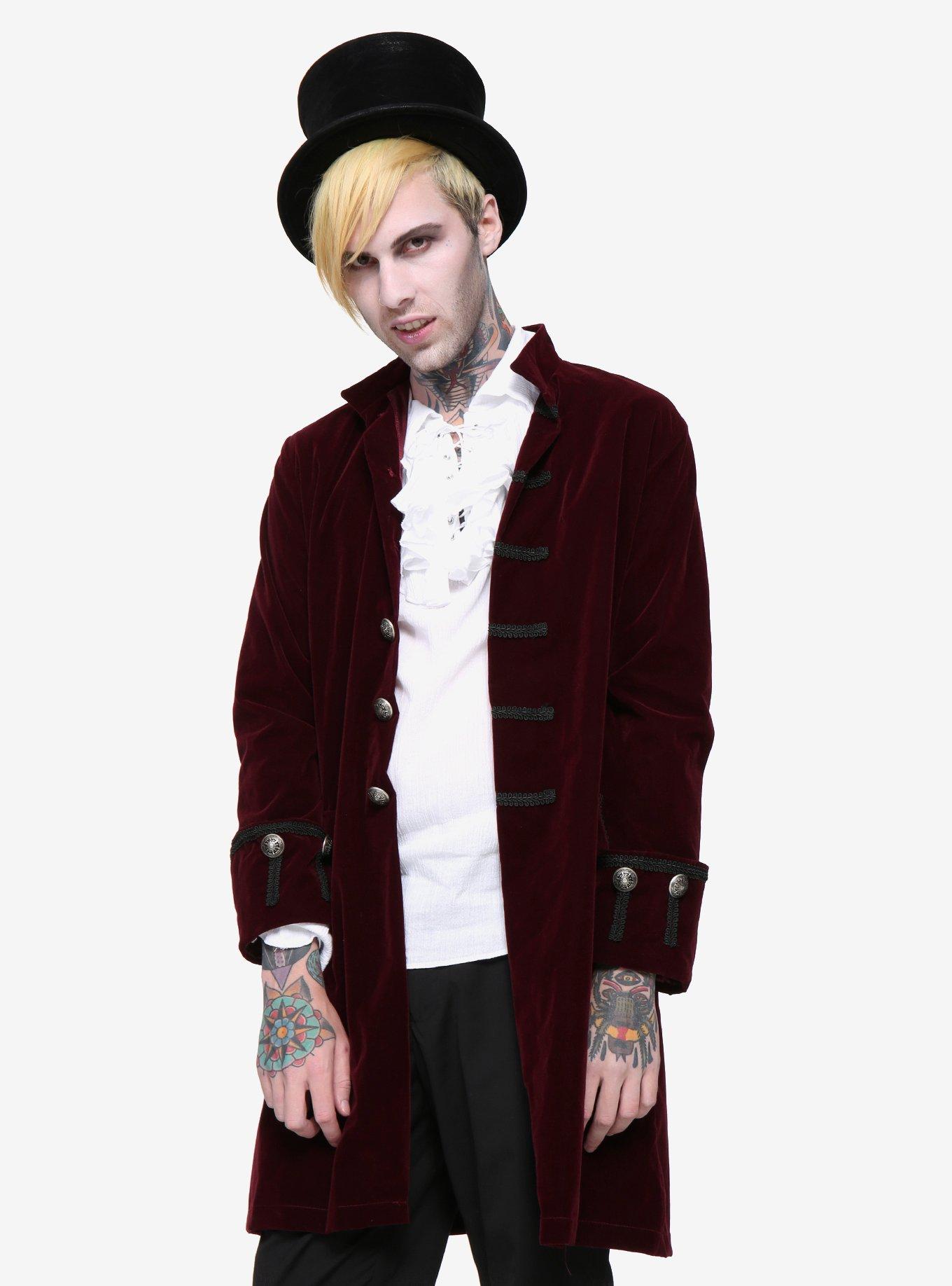 Burgundy Velvet Coat | Hot Topic