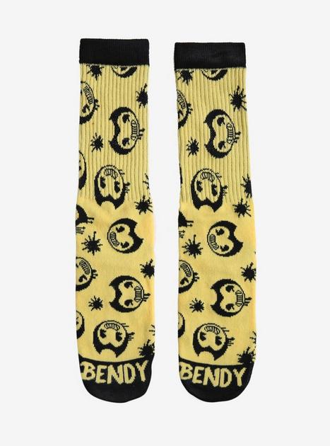 Bendy And The Ink Machine Toss Print Crew Socks | Hot Topic