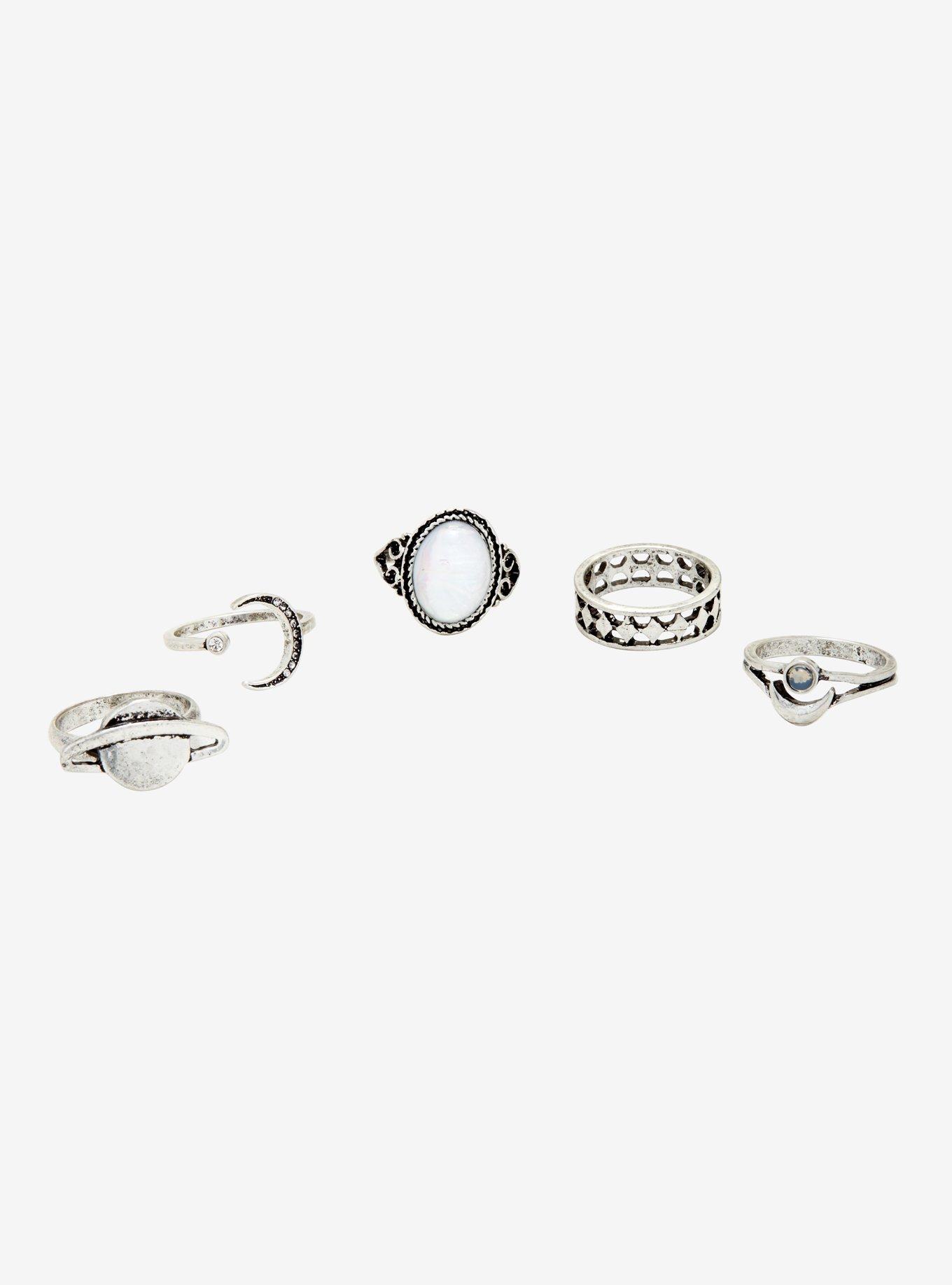 Blackheart Planet & Moon Ring Set | Hot Topic