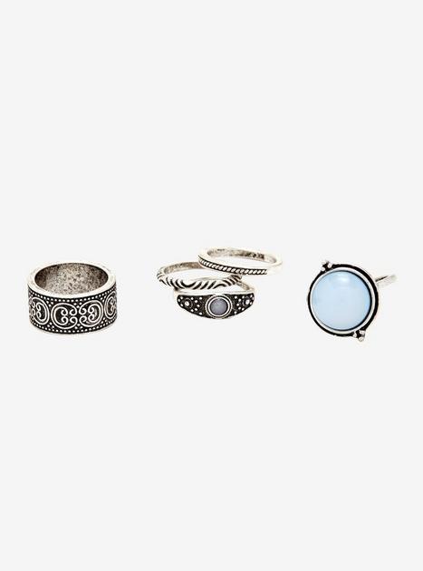 Blackheart Celtic Moonstone Ring Set | Hot Topic
