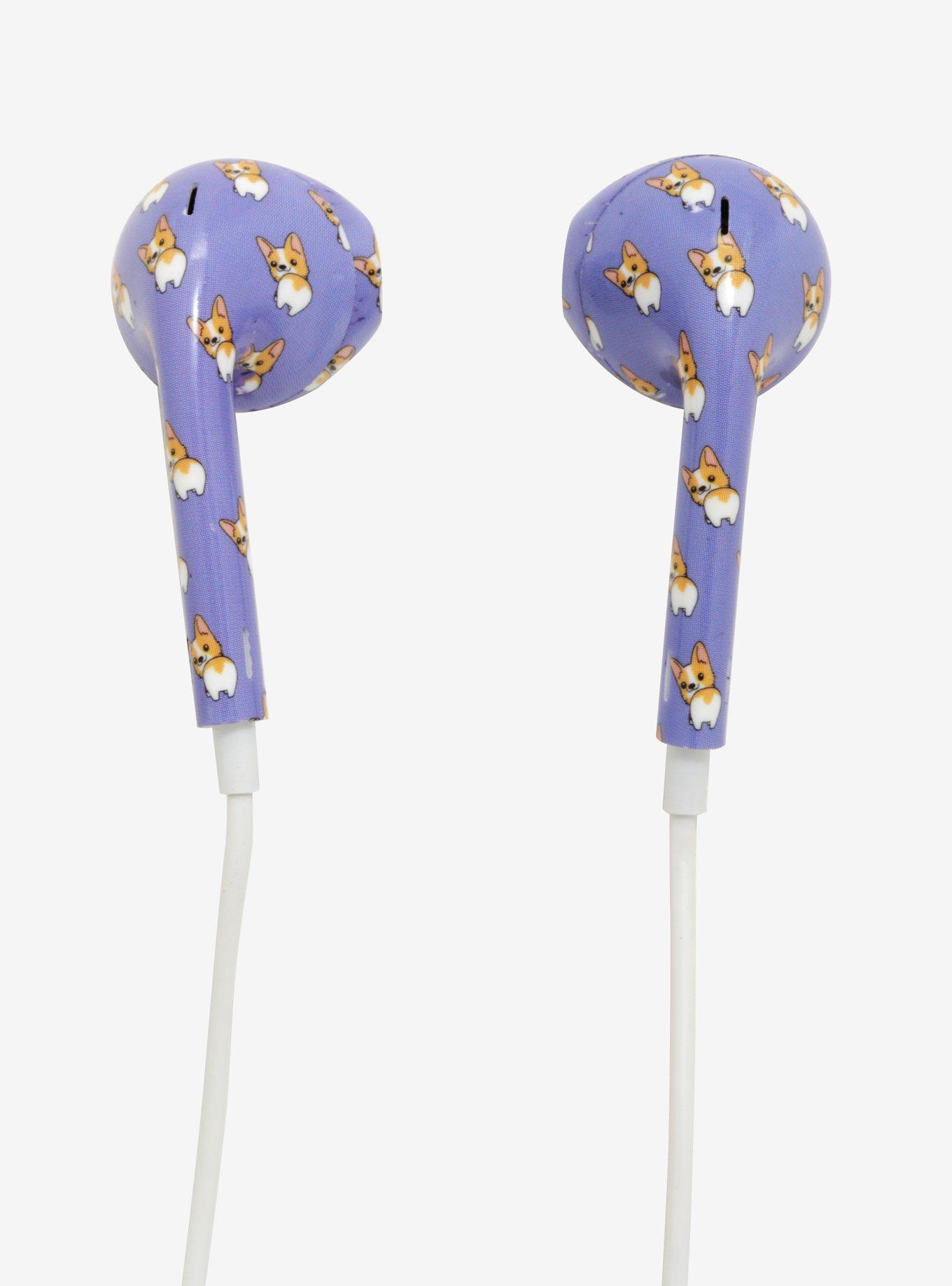 Lavender Corgi Butts Earbuds | Hot Topic