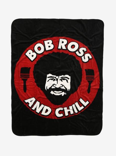 Bob Ross And Chill Red Throw Blanket | Hot Topic