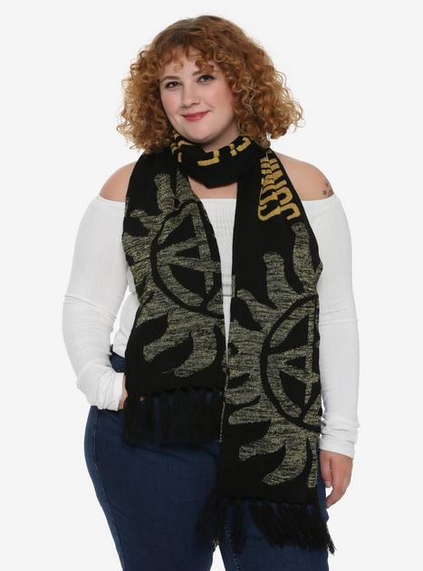 Supernatural Gold Marled Logo Pentagram Scarf | Hot Topic