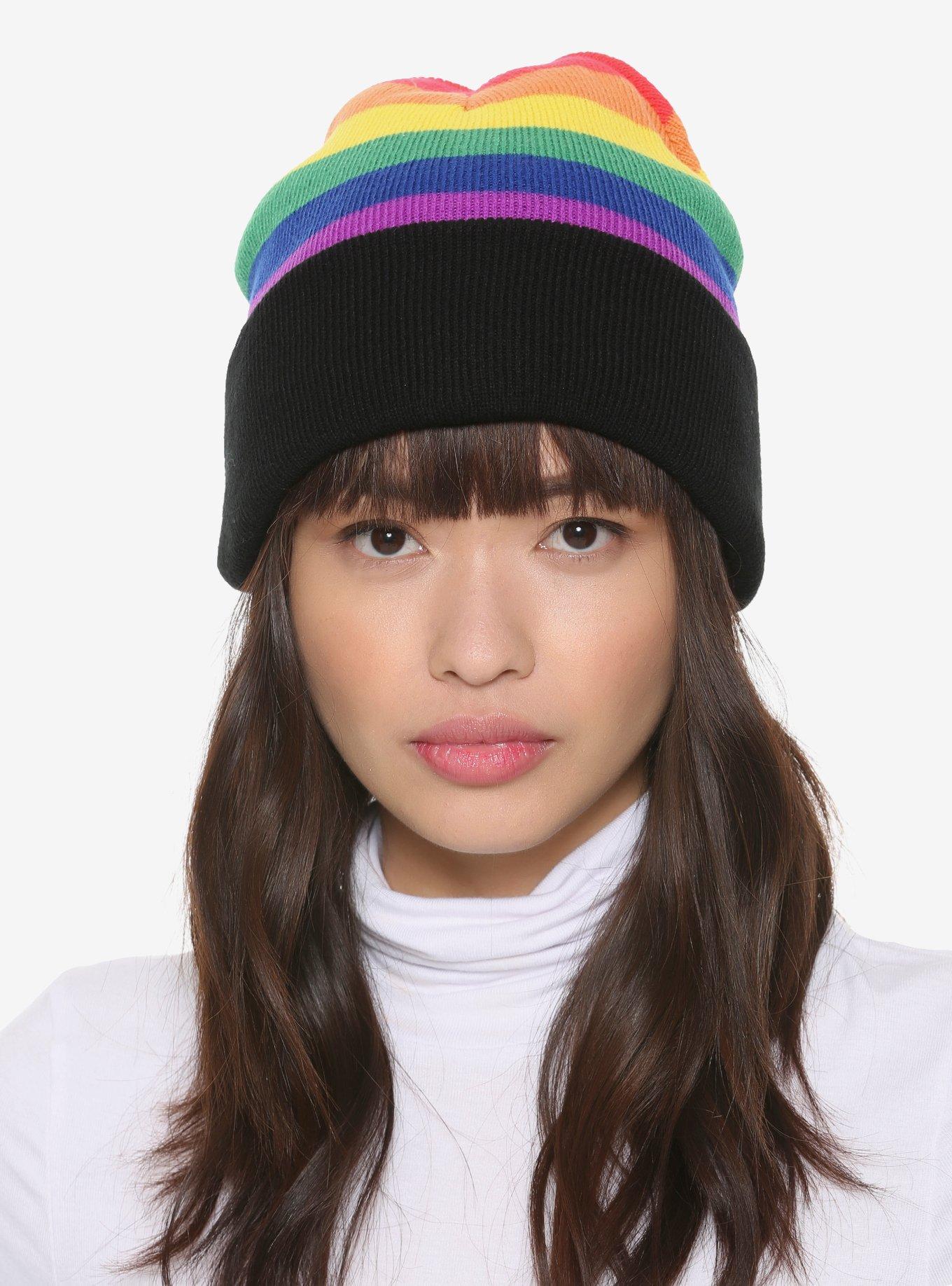 Rainbow Reversible Watchman Beanie | Hot Topic