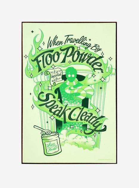Harry Potter Floo Powder Glow-In-The-Dark Wood Wall Art | Hot Topic