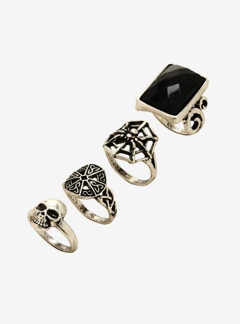Blackheart Dark Ring Set | Hot Topic