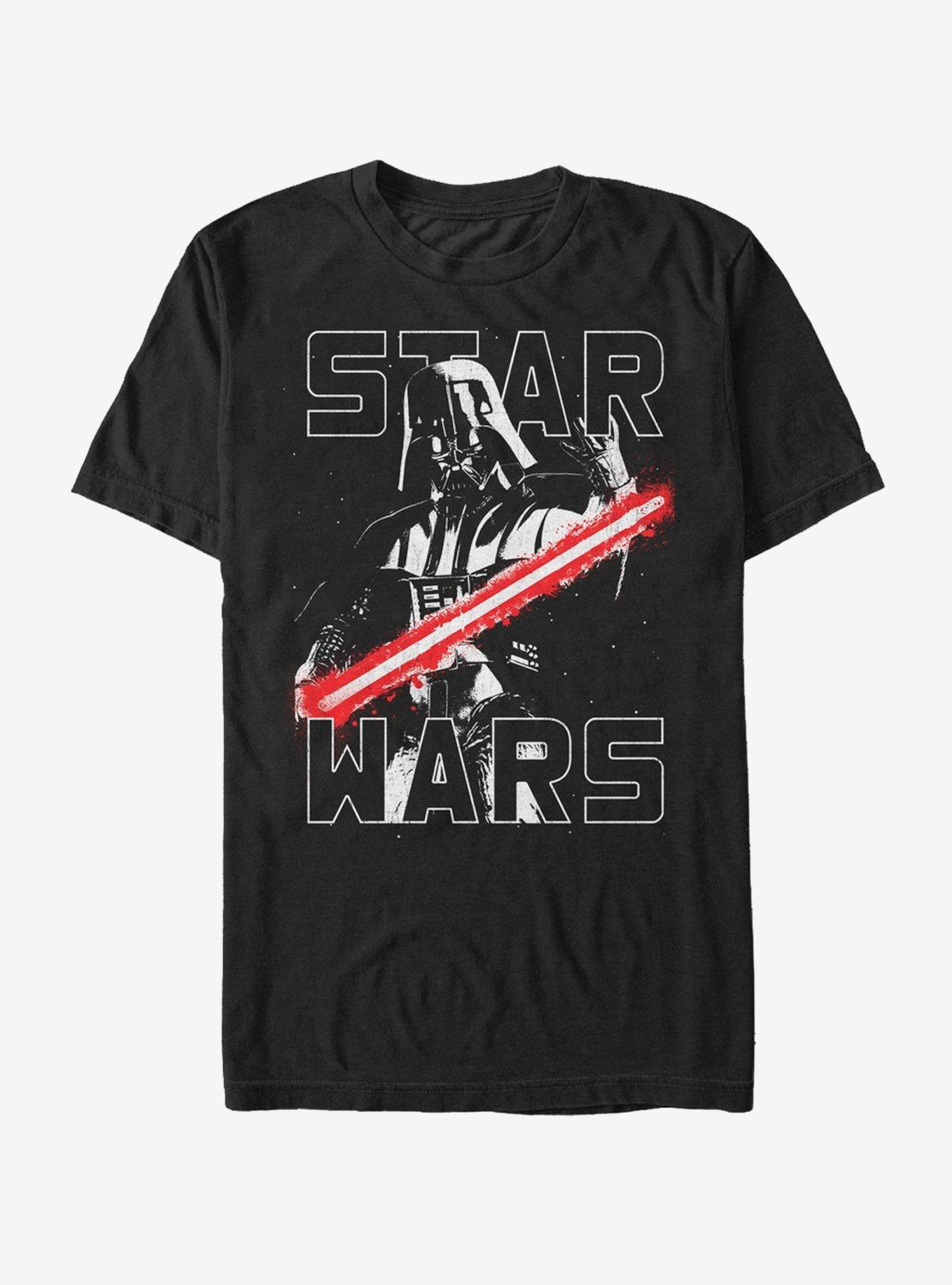 Star Wars Darth Vader Spray Print T-Shirt - BLACK | Hot Topic