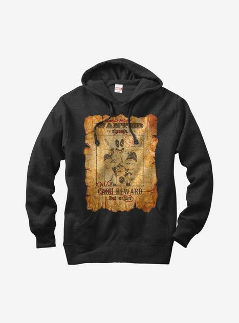 Marvel Deadpool Wanted Poster Hoodie - BLACK | Hot Topic