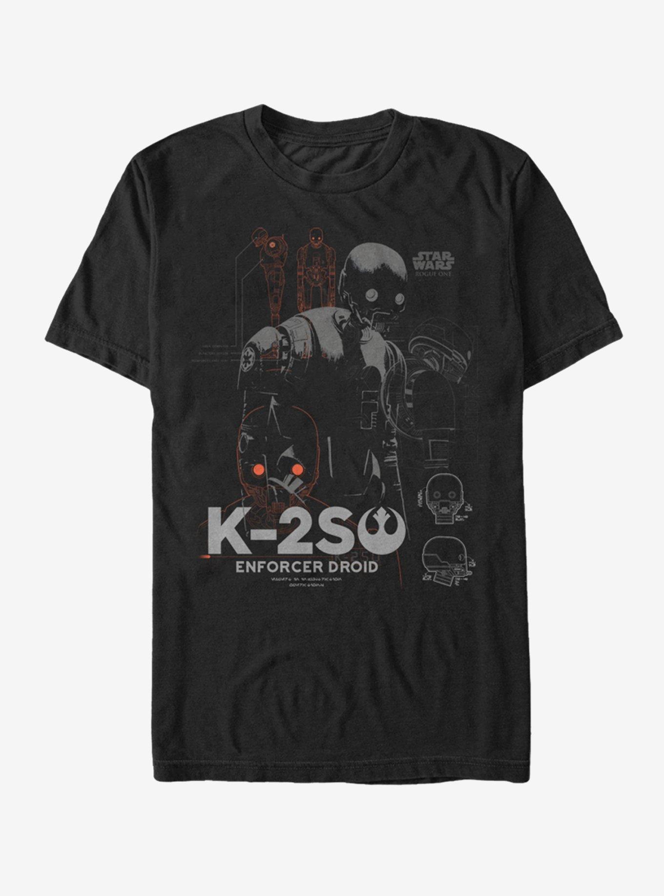 Star Wars K-2SO Schematic Detail Print T-Shirt - BLACK | Hot Topic