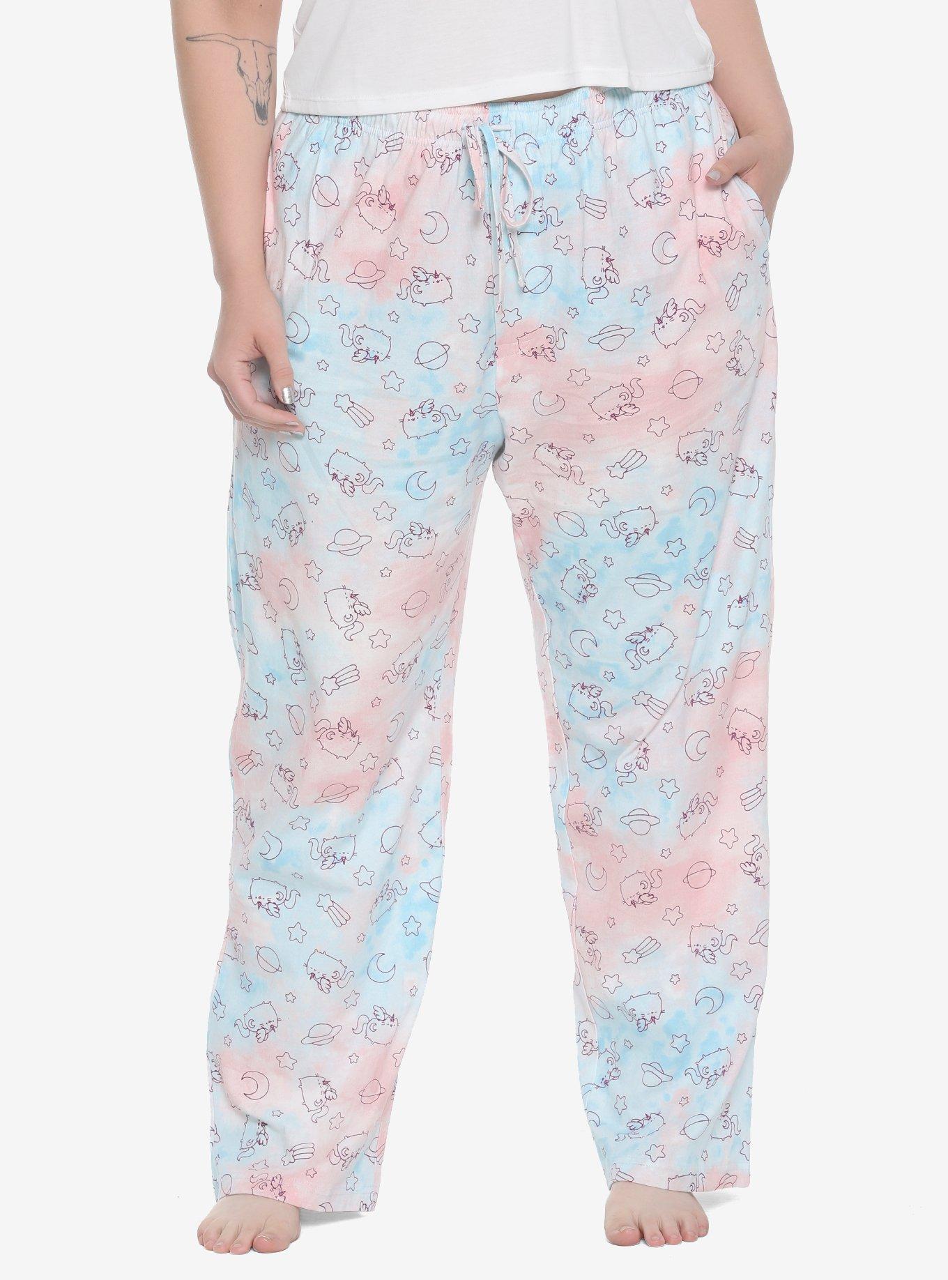 Pusheen Pastel Tie Dye Space Pusheenicorn Girls Pajama Pants Plus Size ...