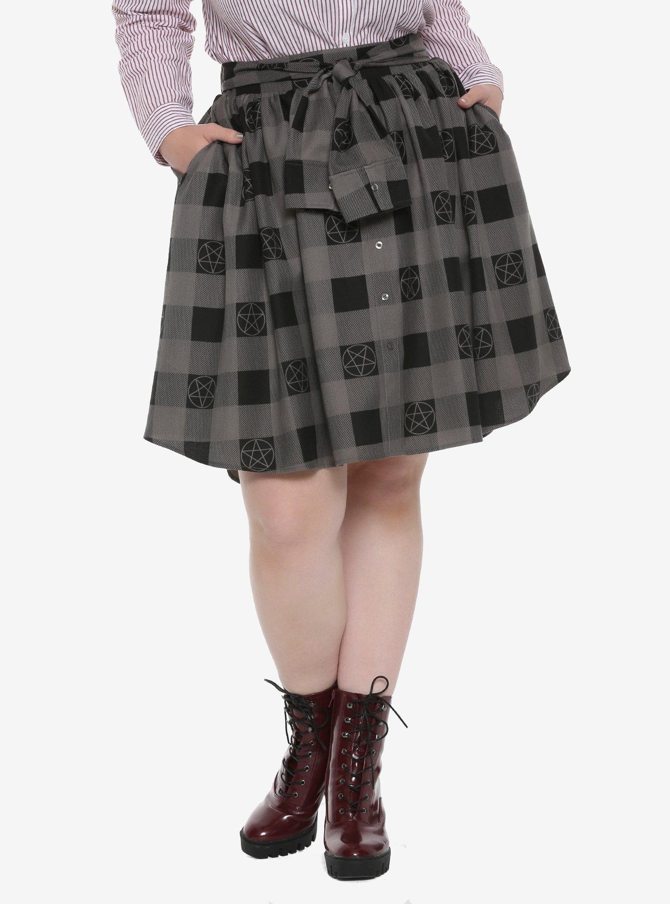 Supernatural Pentagram Plaid Skirt Plus Size Hot Topic Exclusive | Hot ...