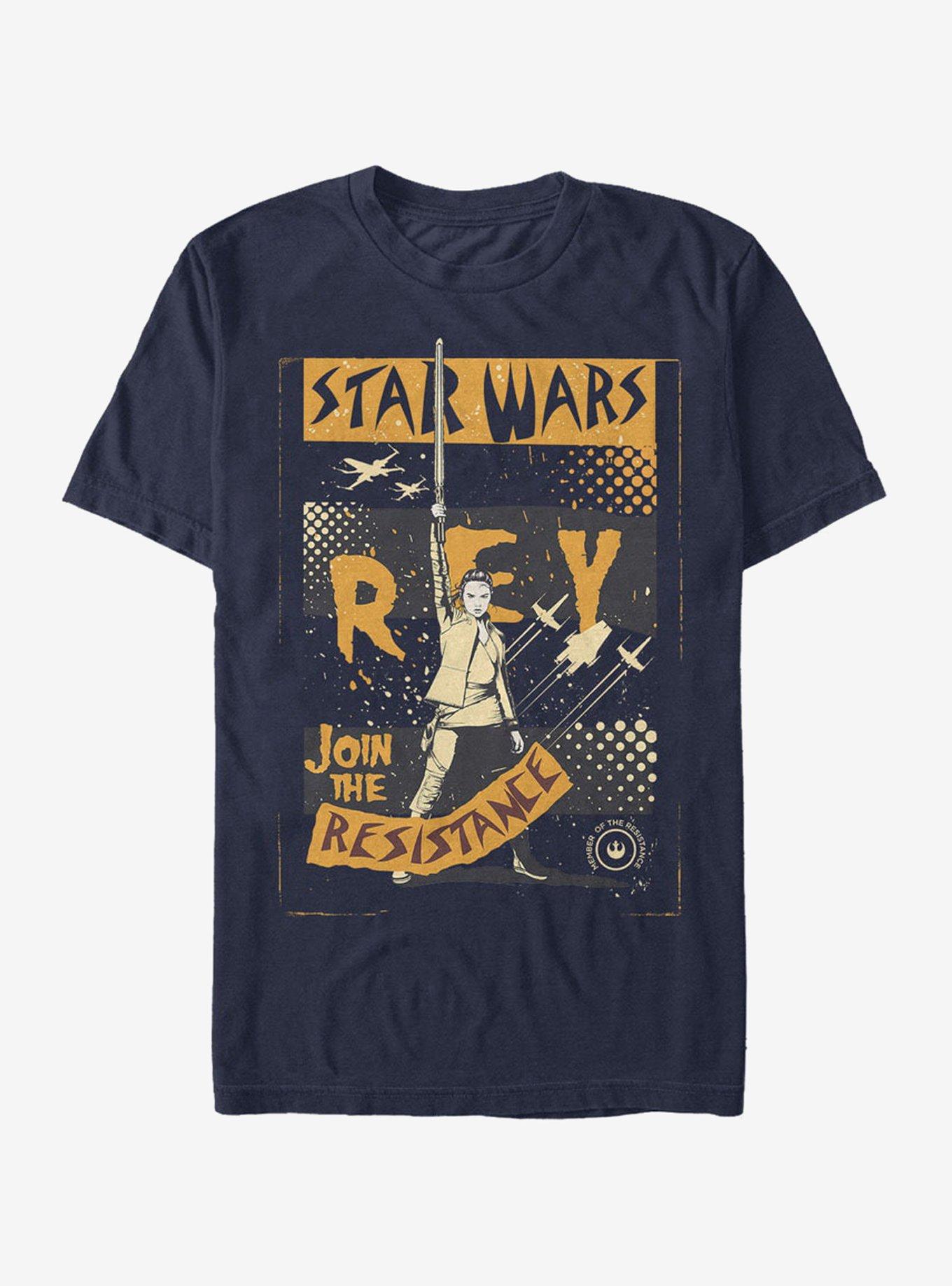 Star Wars Rey Join Resistance T-Shirt - BLUE | Hot Topic