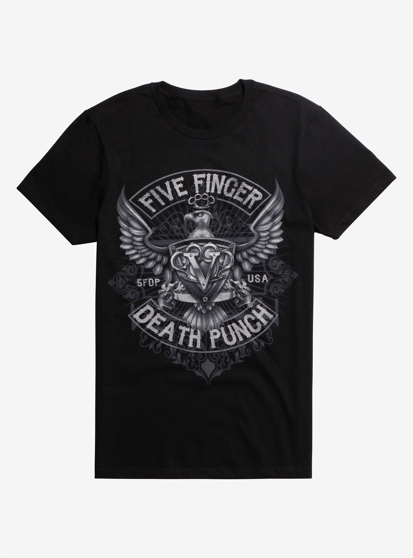 Five Finger Death Punch Silver Eagle Crest T-Shirt | Hot Topic