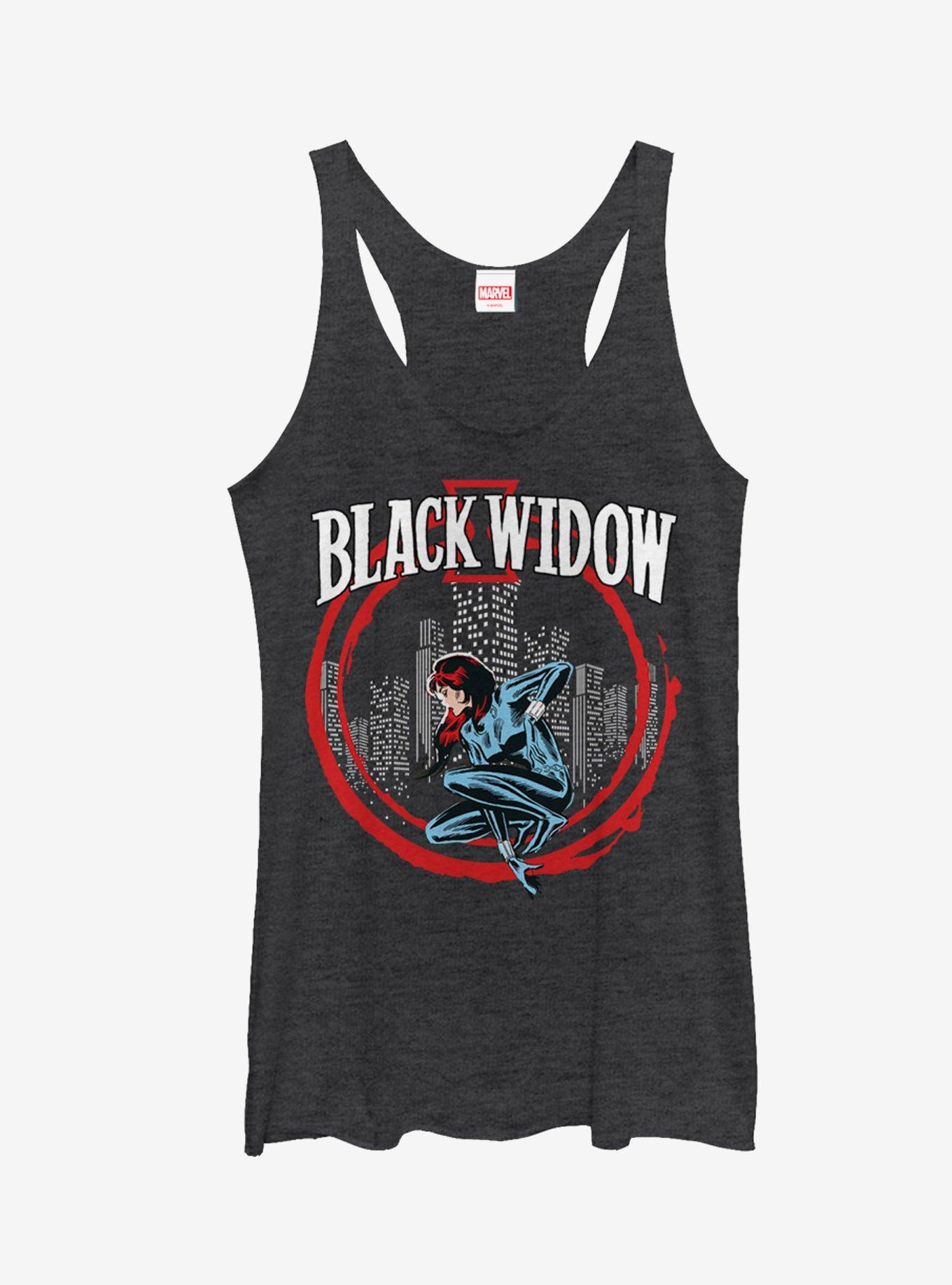 Marvel Black Widow Red Circle Girls Tanks - BLACK | Hot Topic