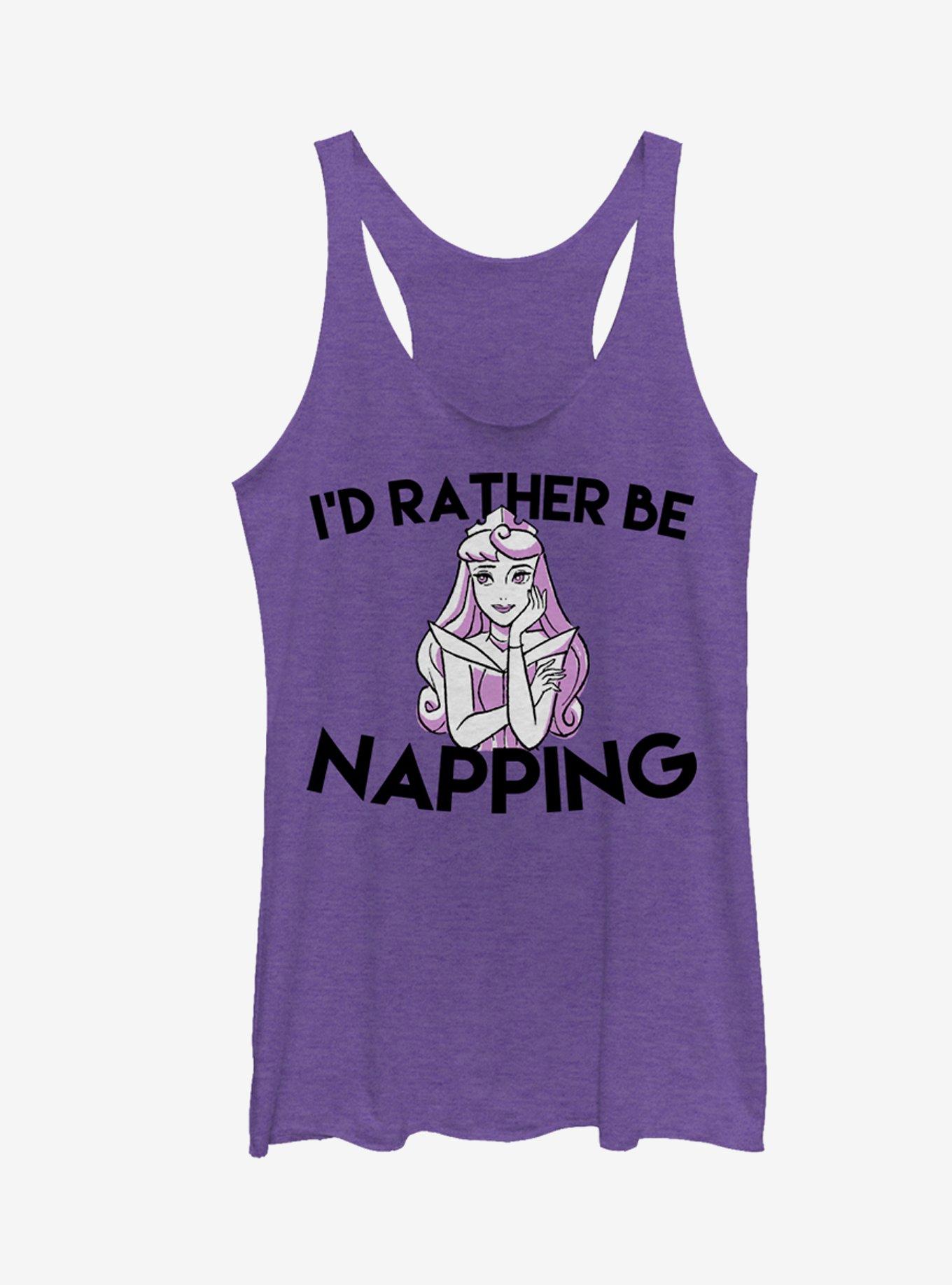 Disney Princess Aurora Rather Nap Girls Tanks - PURPLE | Hot Topic