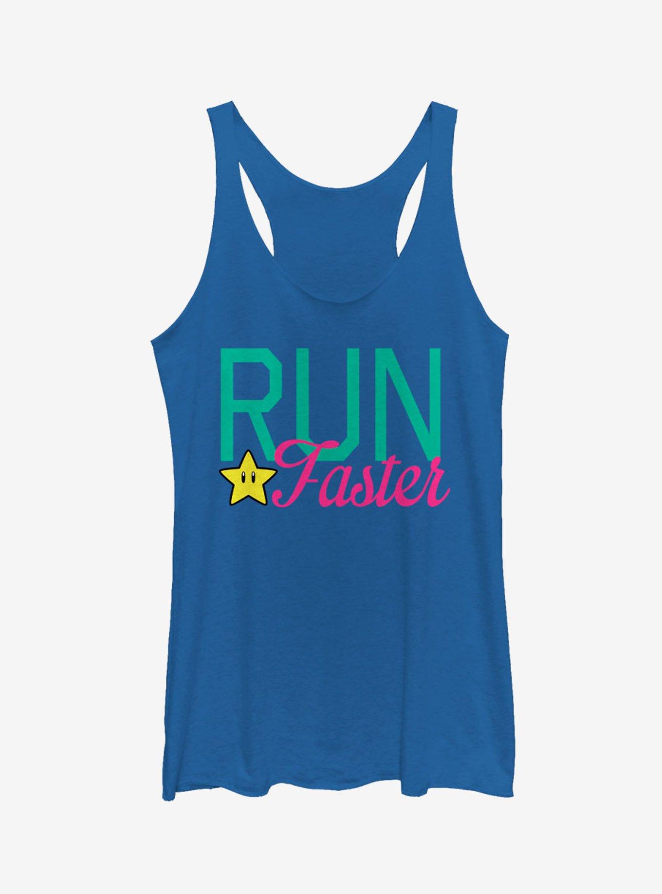 Nintendo Super Star Run Faster Girls Tanks - BLUE | Hot Topic