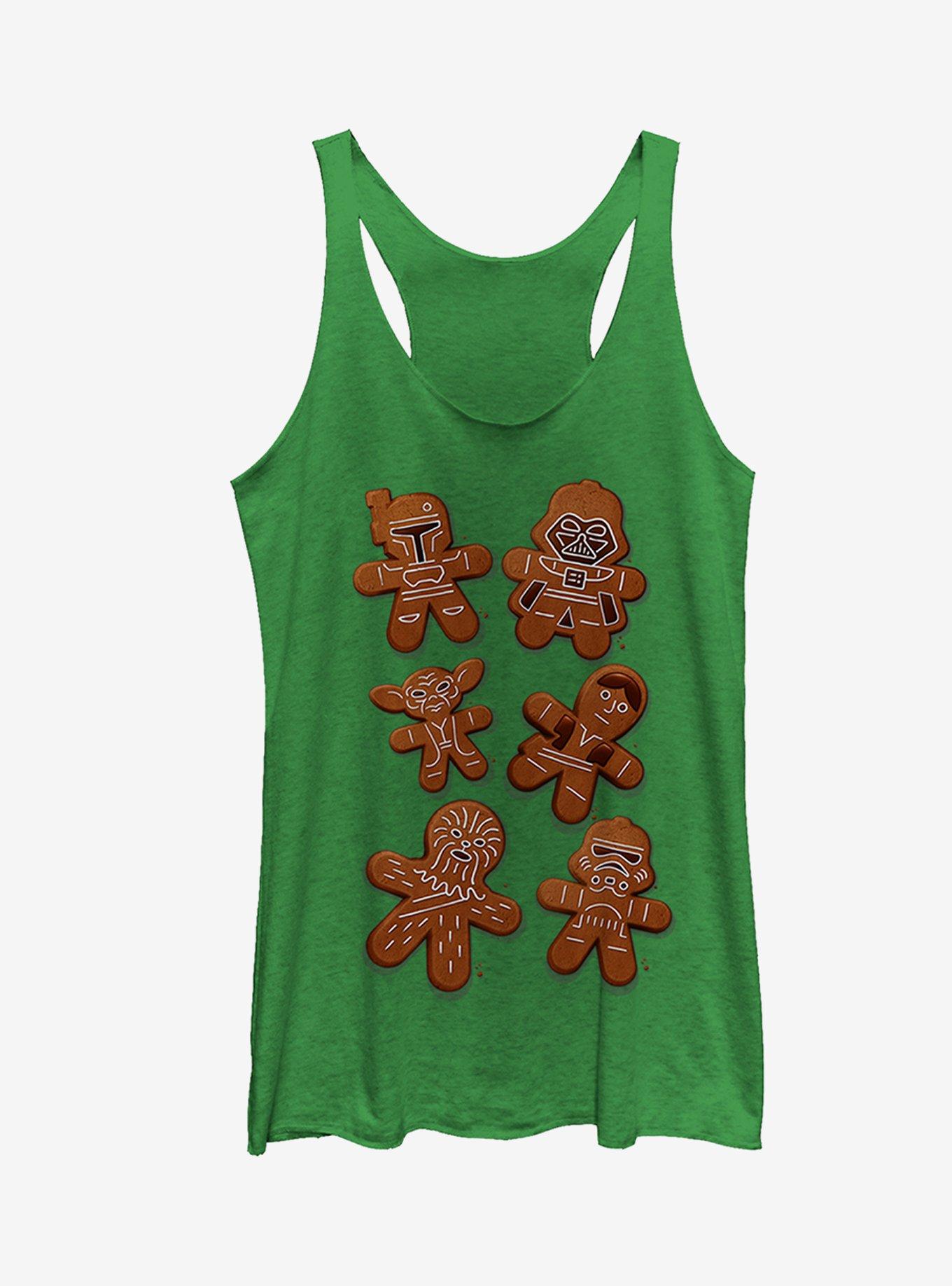 Star Wars Christmas Gingerbread Cookies Girls Tanks - GREY | Hot Topic