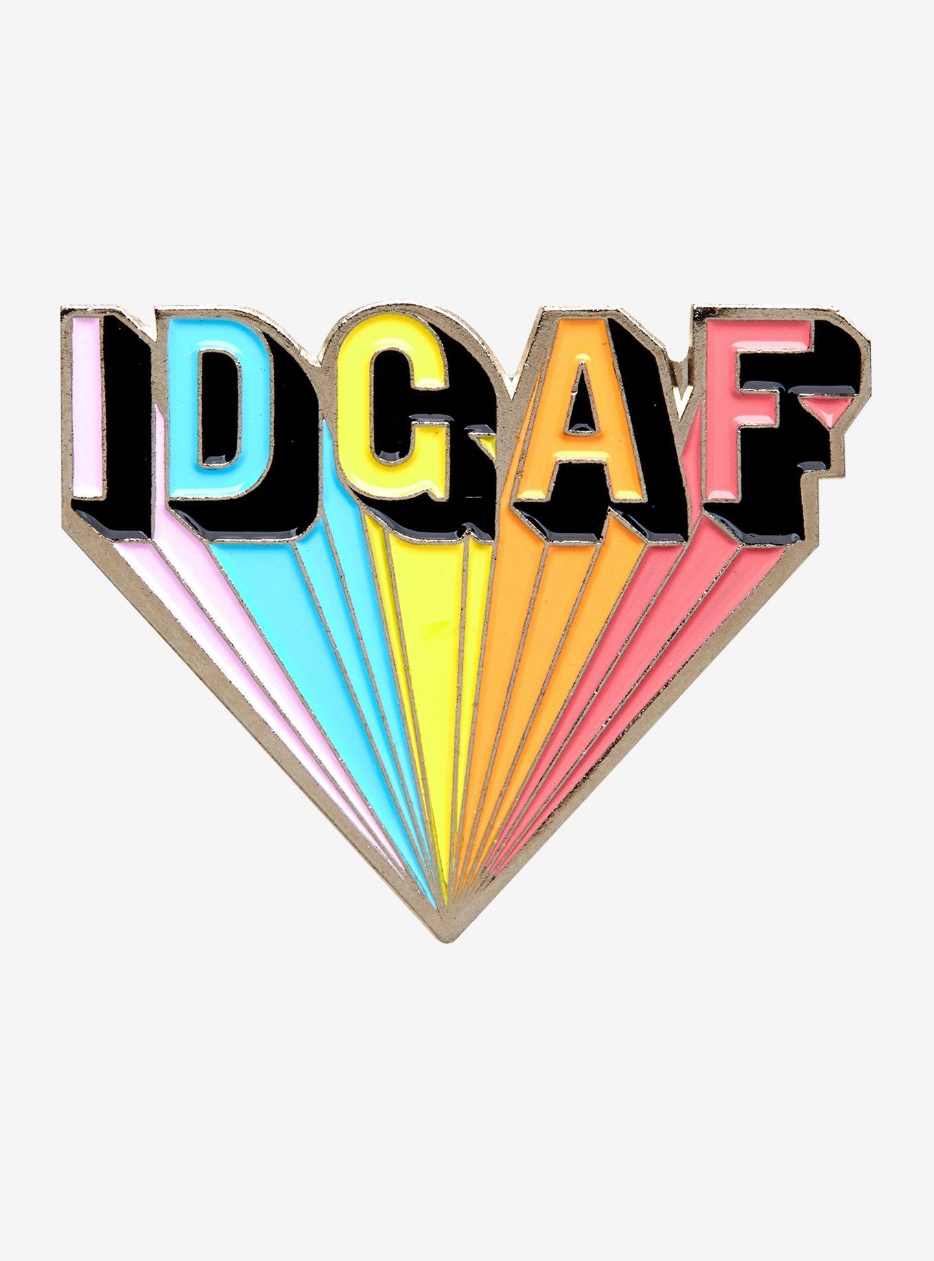 IDGAF Rainbow Enamel Pin | Hot Topic