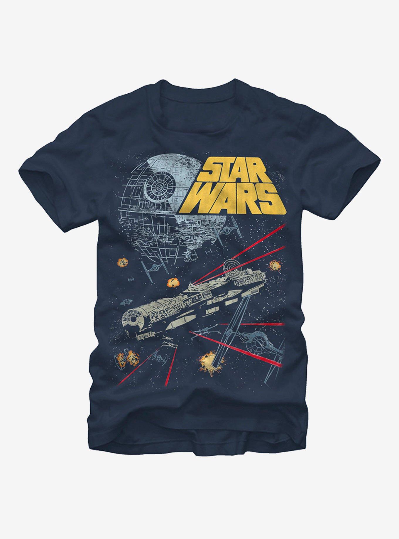 Star Wars Millennium Falcon Battle T-Shirt - BLUE | BoxLunch
