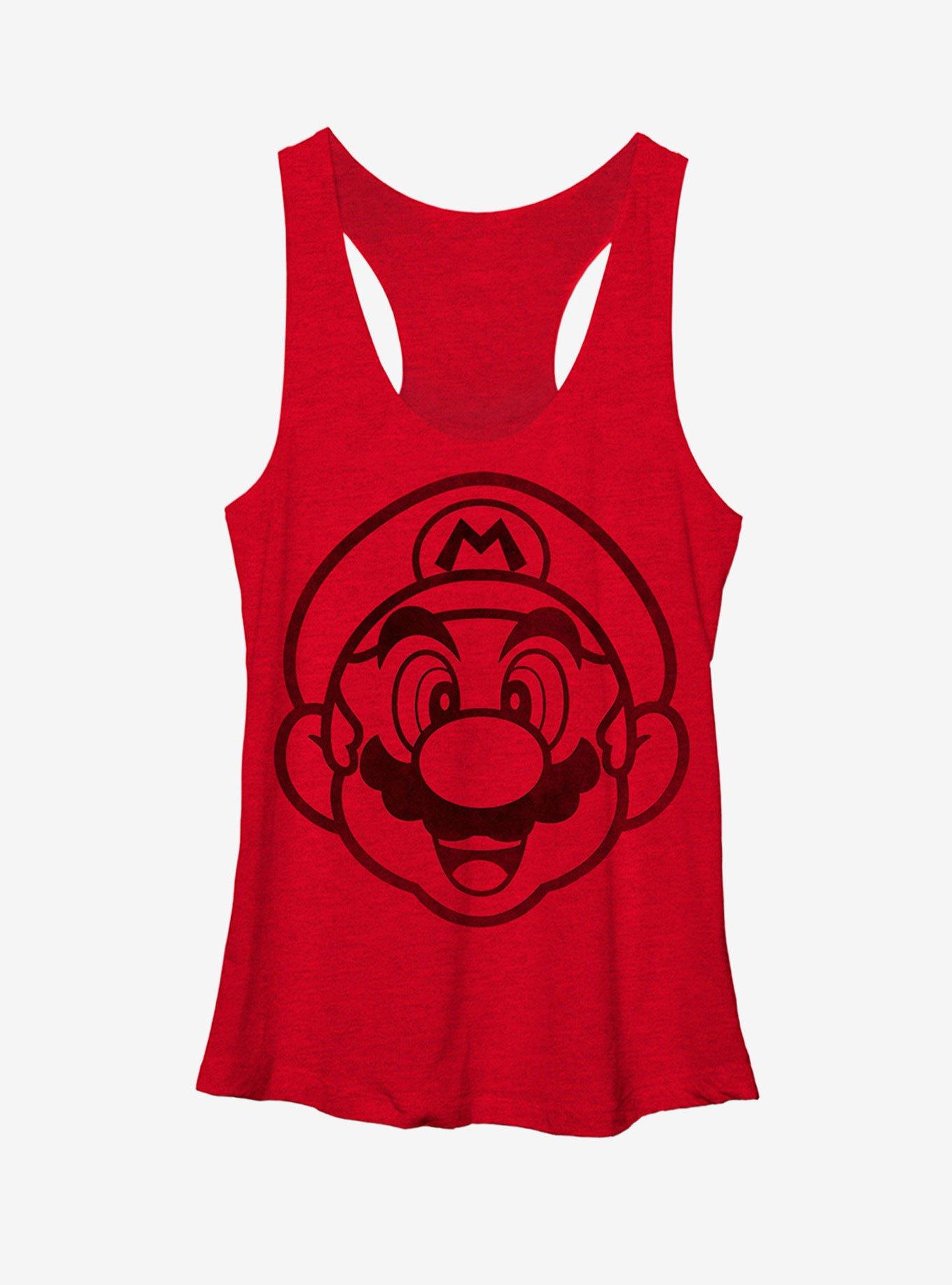 Nintendo Super Mario Bros. Outline Womens Tank Top - RED | BoxLunch