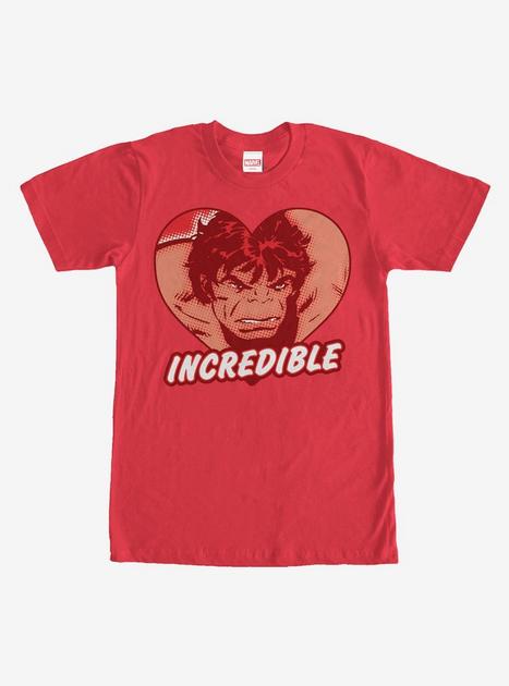 Marvel Hulk Incredible Heart T-Shirt - RED | BoxLunch