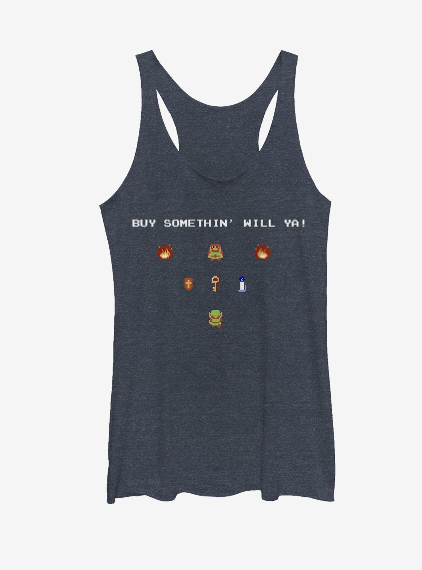 Nintendo Legend of Zelda Merchant Buy Something Womens Tank - BLUE ...