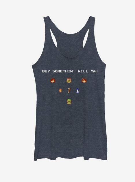 Nintendo Legend of Zelda Merchant Buy Something Womens Tank - BLUE ...