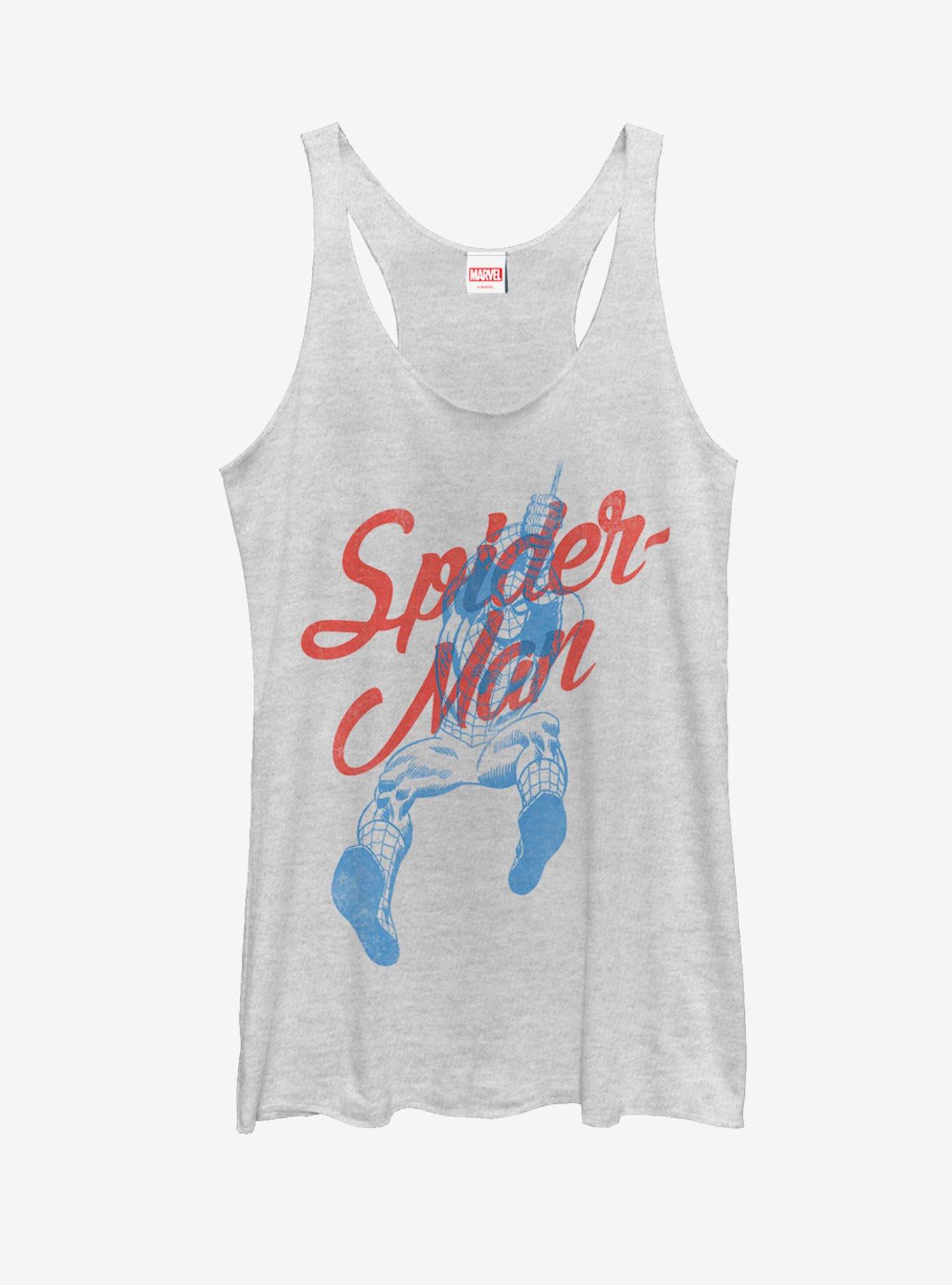 Marvel Spider-Man Cursive Womens Tank - WHITE | BoxLunch