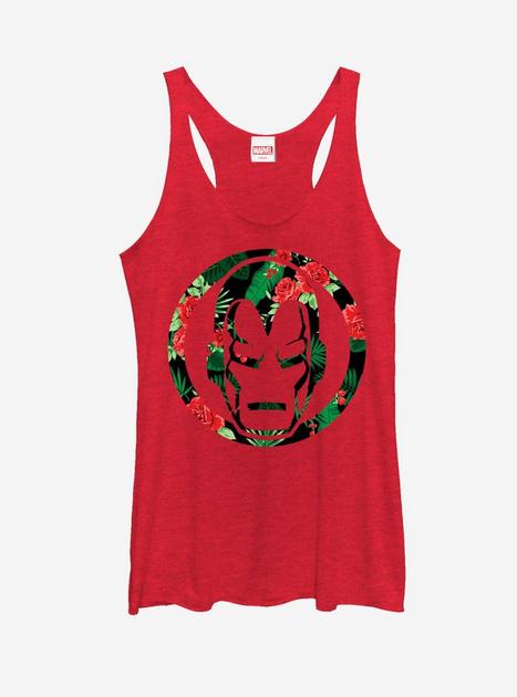 Marvel Iron Man Floral Print Womens Tank - RED | BoxLunch