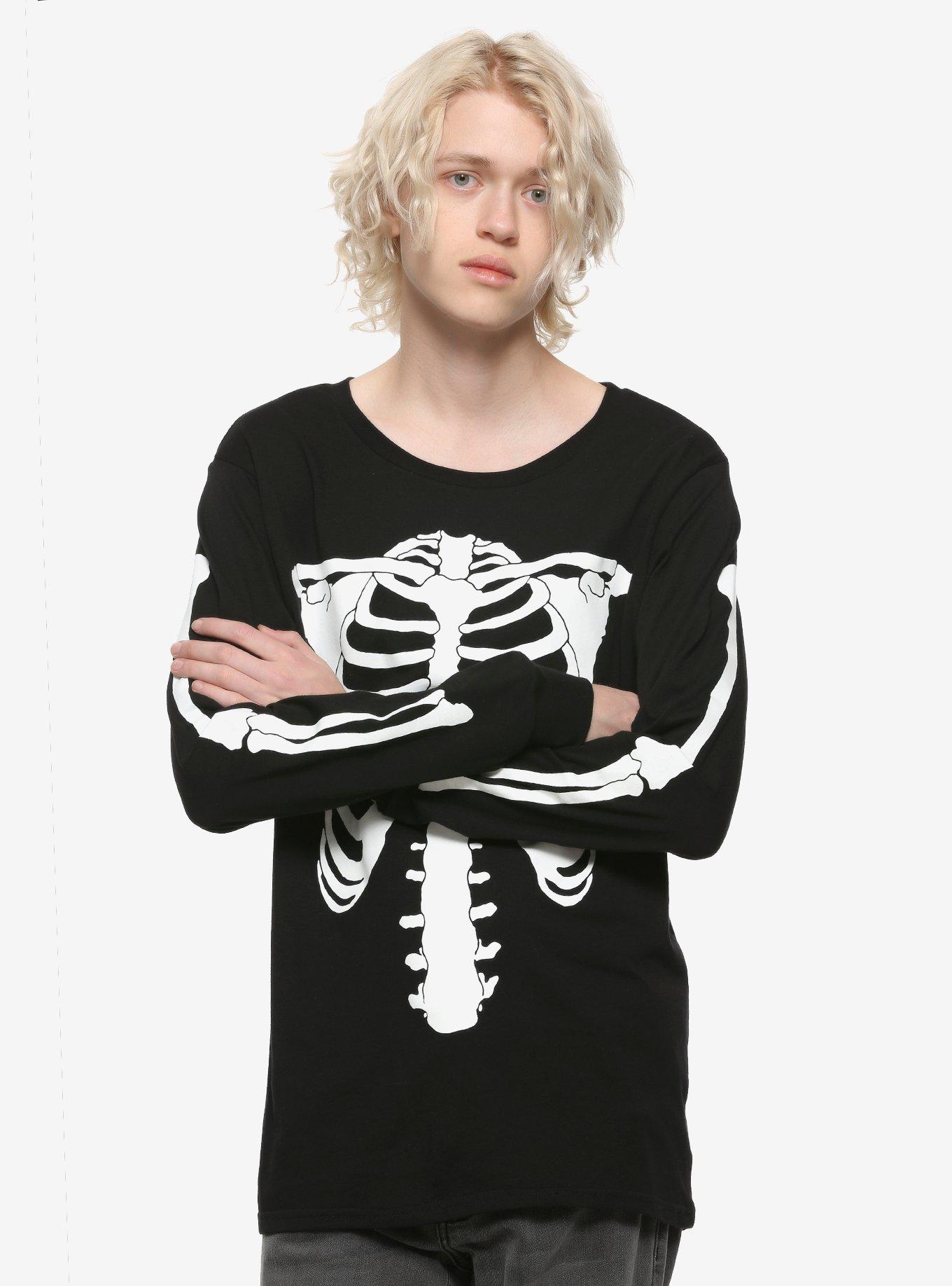 Glow-In-The-Dark Skeleton Long-Sleeve T-Shirt | Hot Topic