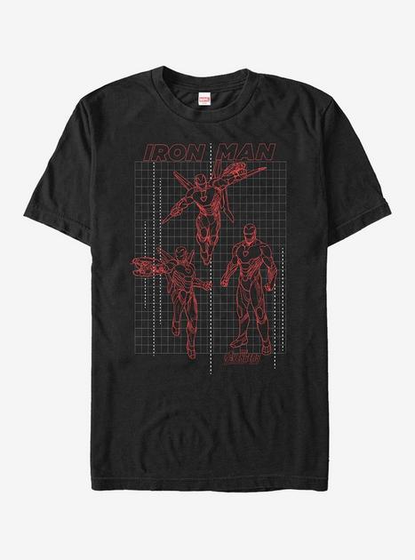 Marvel Avengers: Infinity War Iron Man Grid T-Shirt - BLACK | Hot Topic