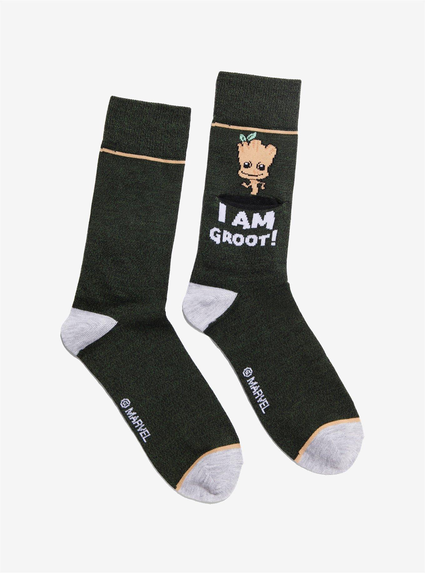 Marvel Guardians Of The Galaxy Groot Socks | BoxLunch