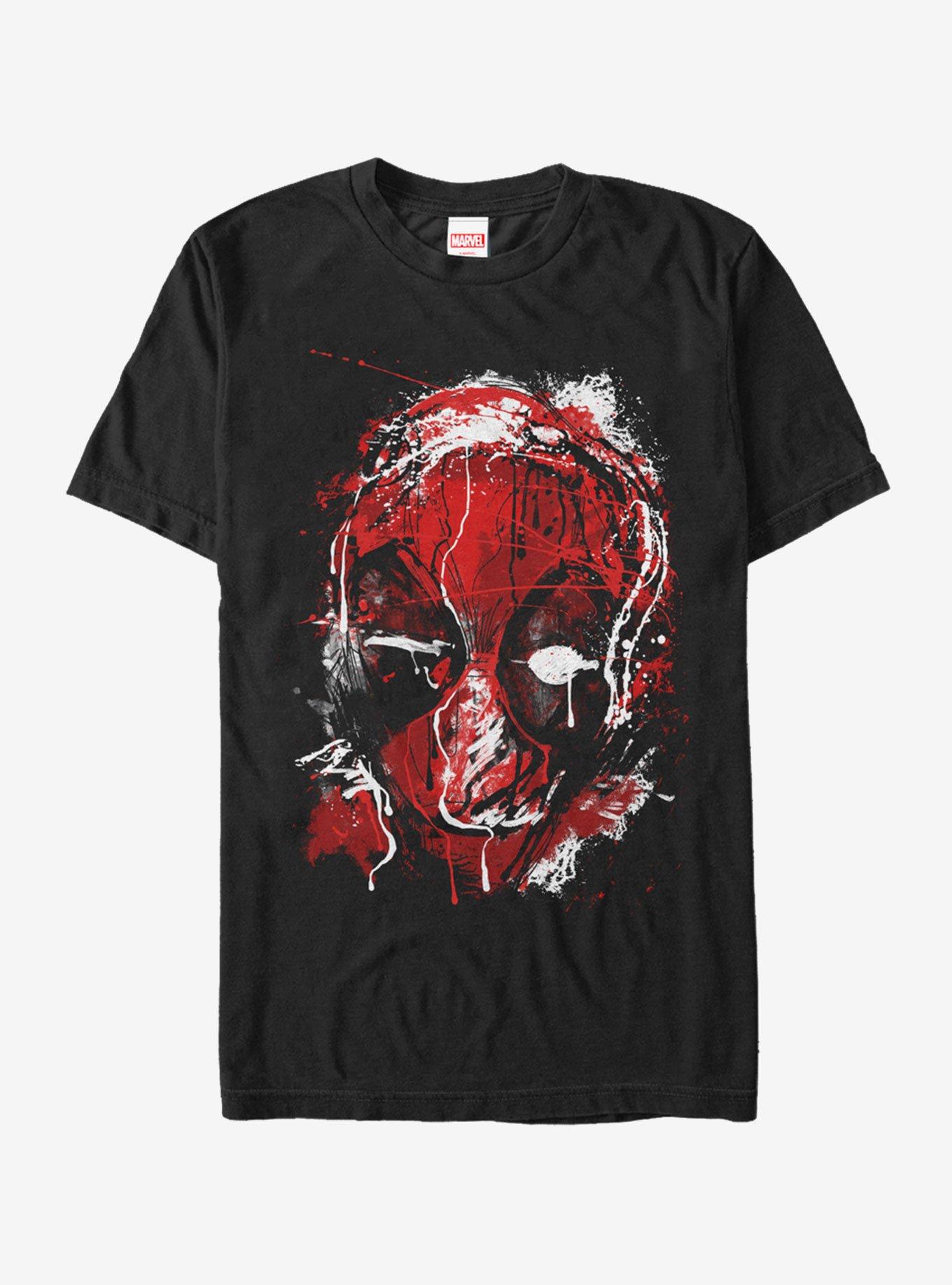 Marvel Deadpool Drip Art T-Shirt - BLACK | BoxLunch