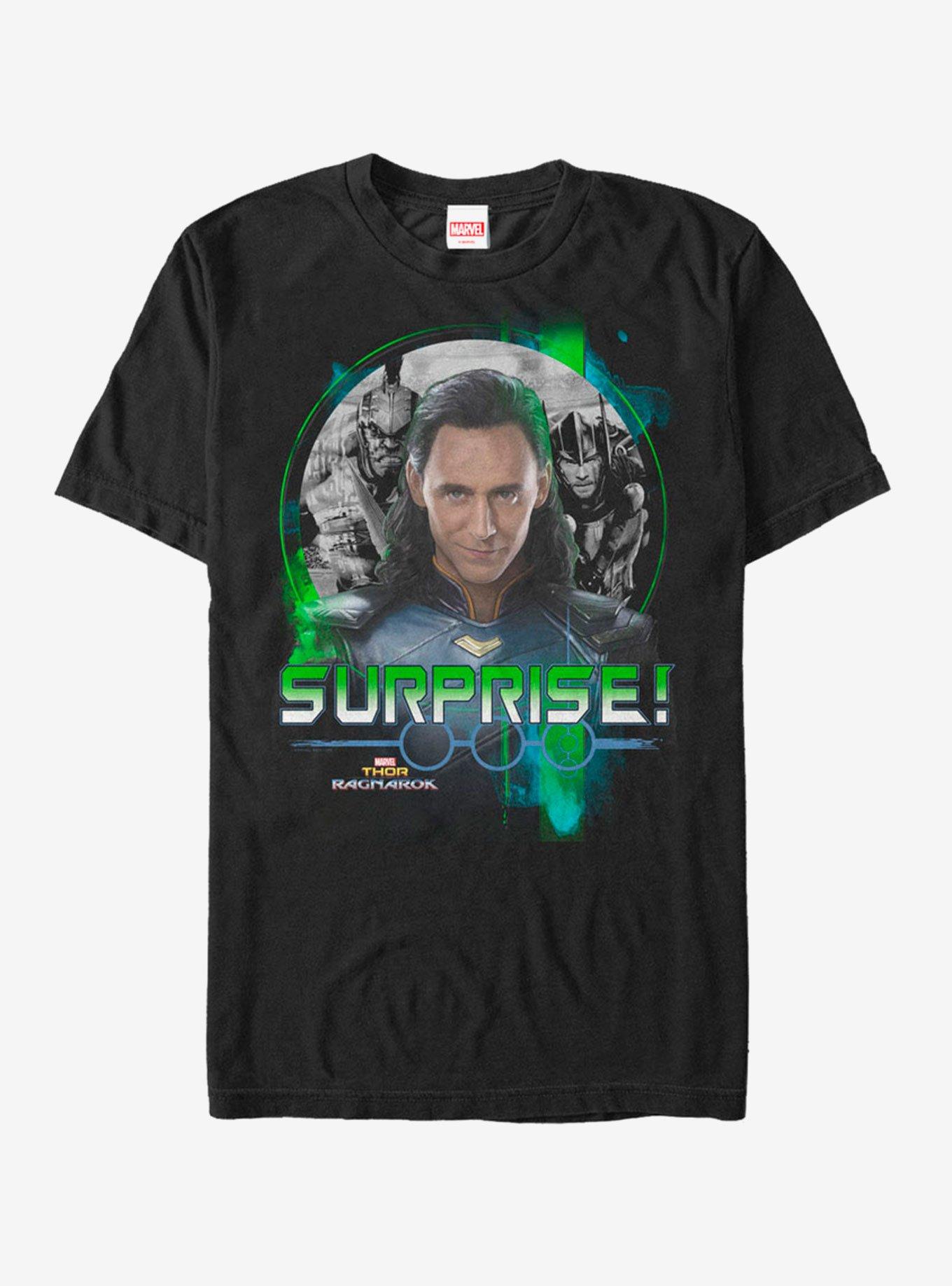 Marvel Thor: Ragnarok Loki Surprise T-Shirt - BLACK | BoxLunch