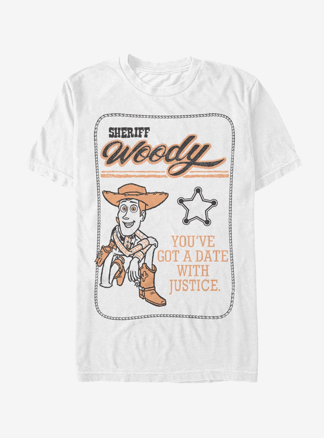Disney Pixar Toy Story Sheriff Woody Date with Justice T Shirt