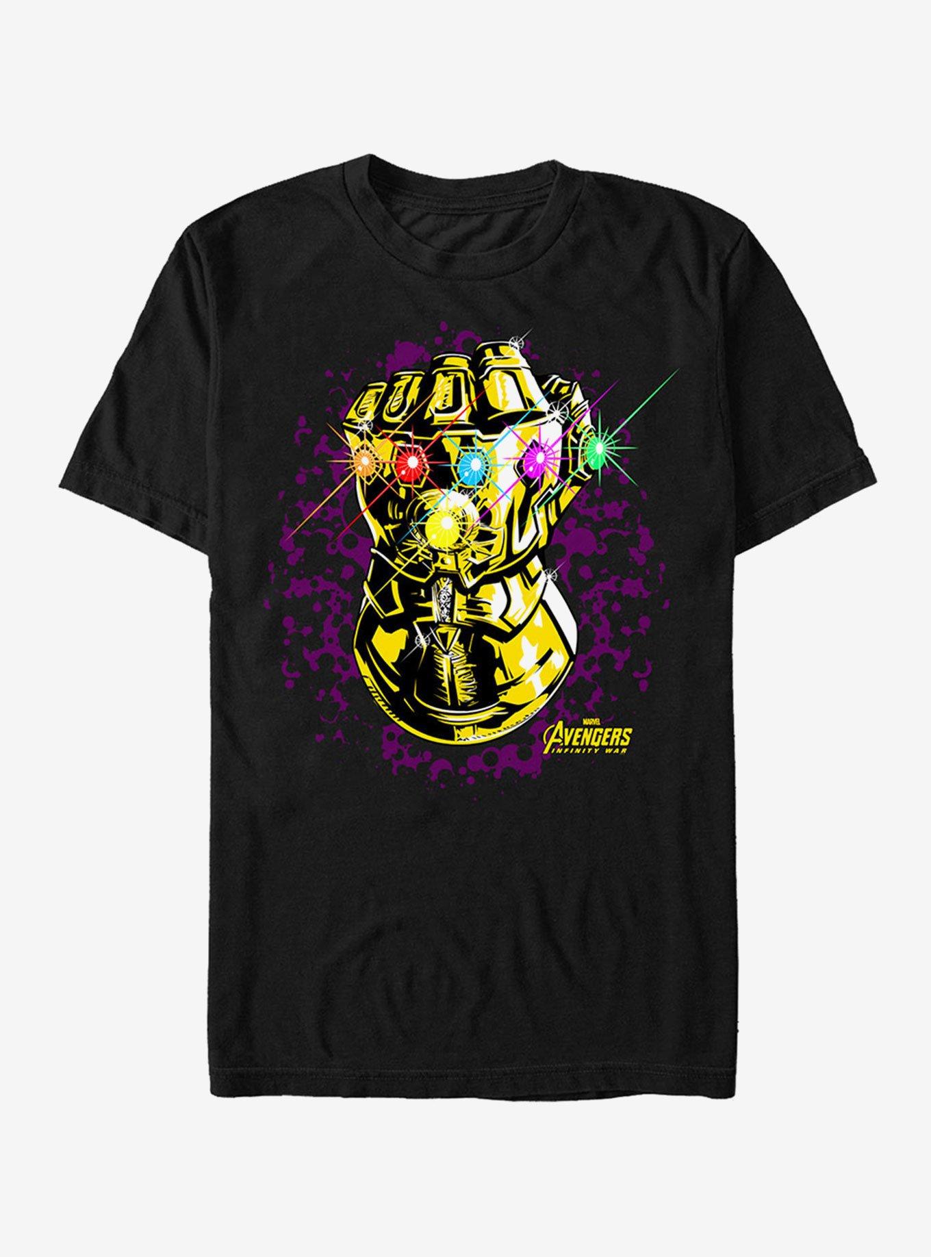 Marvel Avengers: Infinity War Gauntlet Sparkle T-Shirt - BLACK | BoxLunch