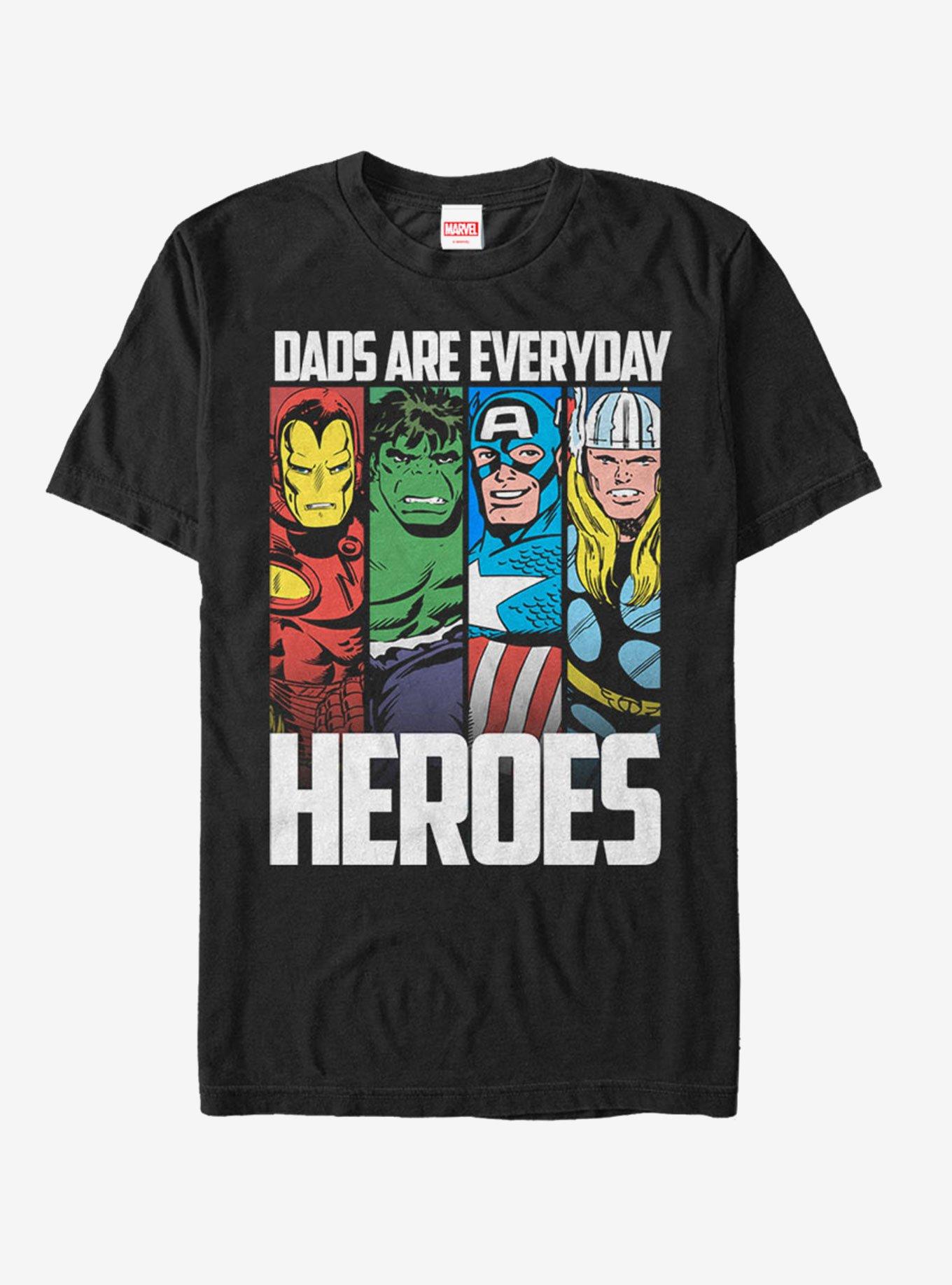 Marvel Father's Day Avengers Everyday Heroes T-Shirt - BLACK | BoxLunch