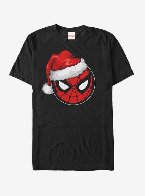 Marvel Christmas Spider-Man Santa Hat T-Shirt - BLACK | BoxLunch